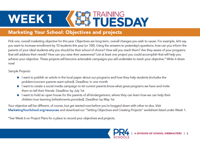 Marketing Your School toolkit. 50 weeks of school marketing strategies