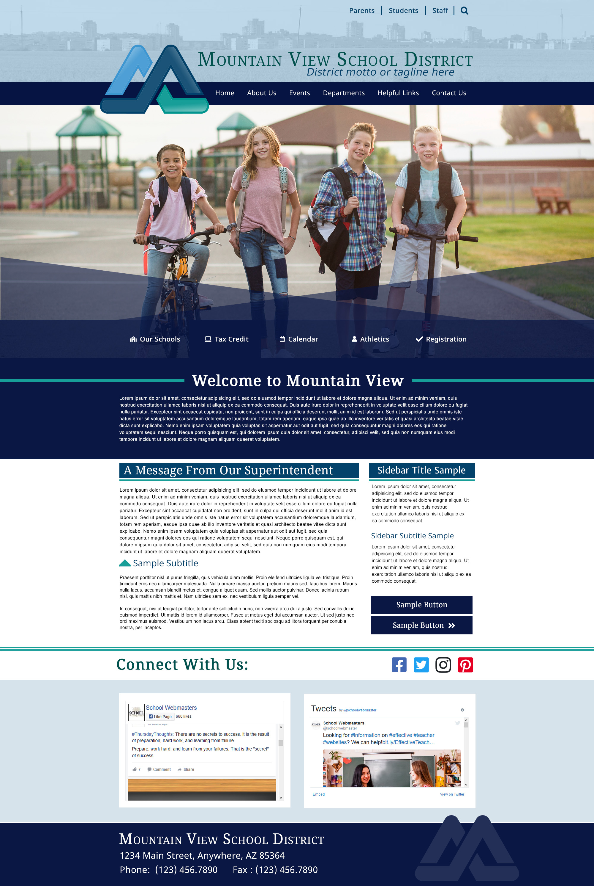 Get a customized responsive school website template