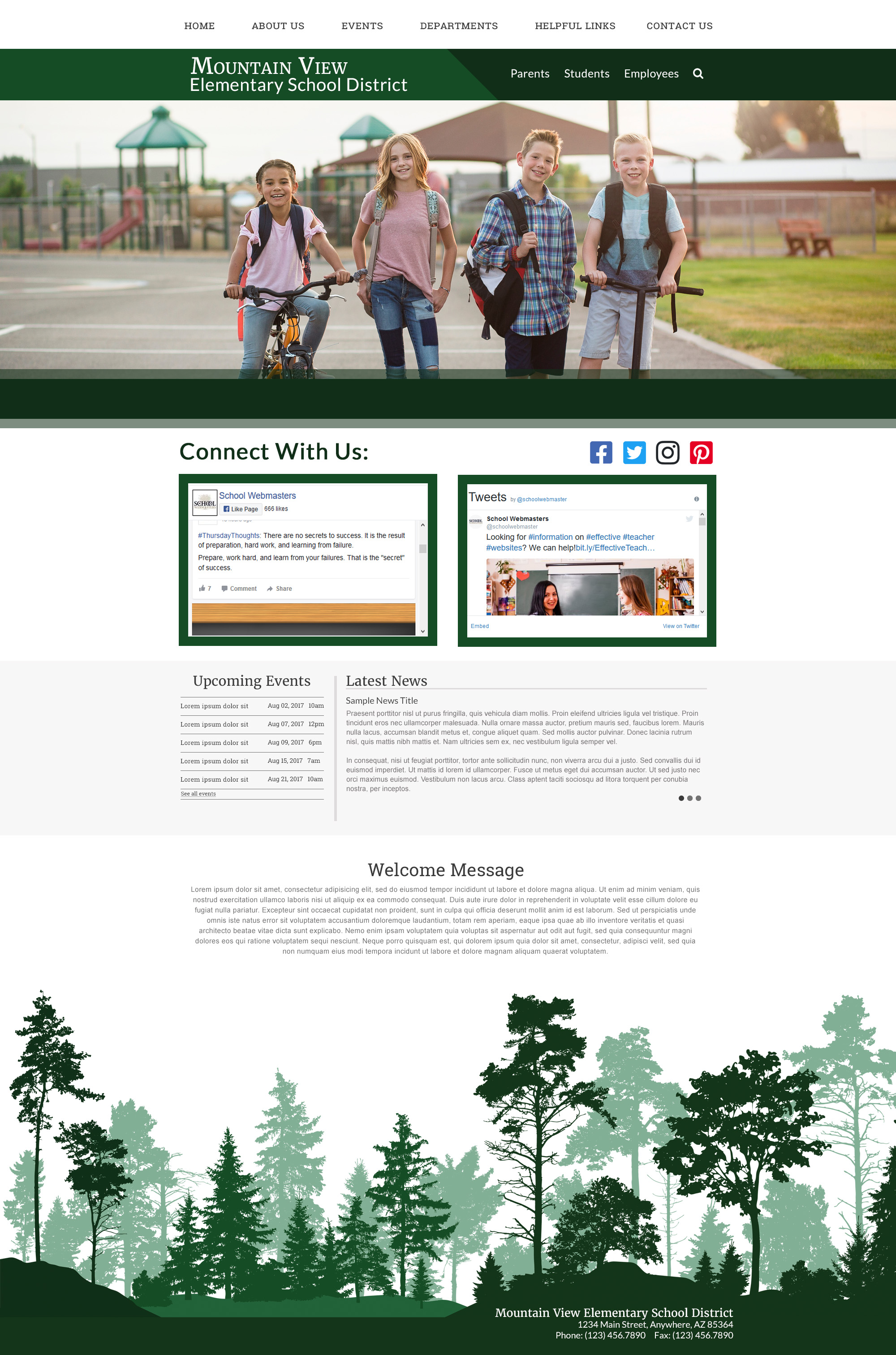 Get a customized responsive school website template