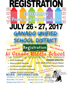 Registration & Immunizations - Ganado Unified School District